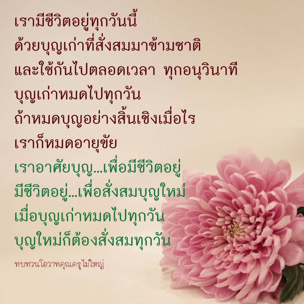 เรามีชีวิตอยู่ทุกวันนี้ ด้วยบุญเก่าที่สั่งสมมาข้าม 072.today